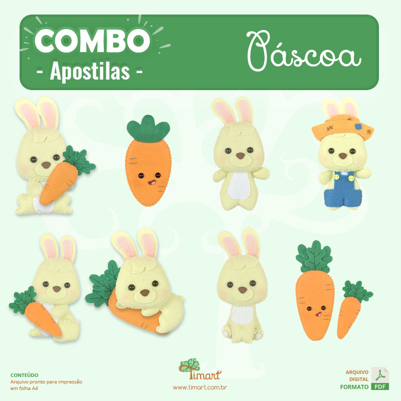 Páscoa em Feltro na Timart – Moldes Timart